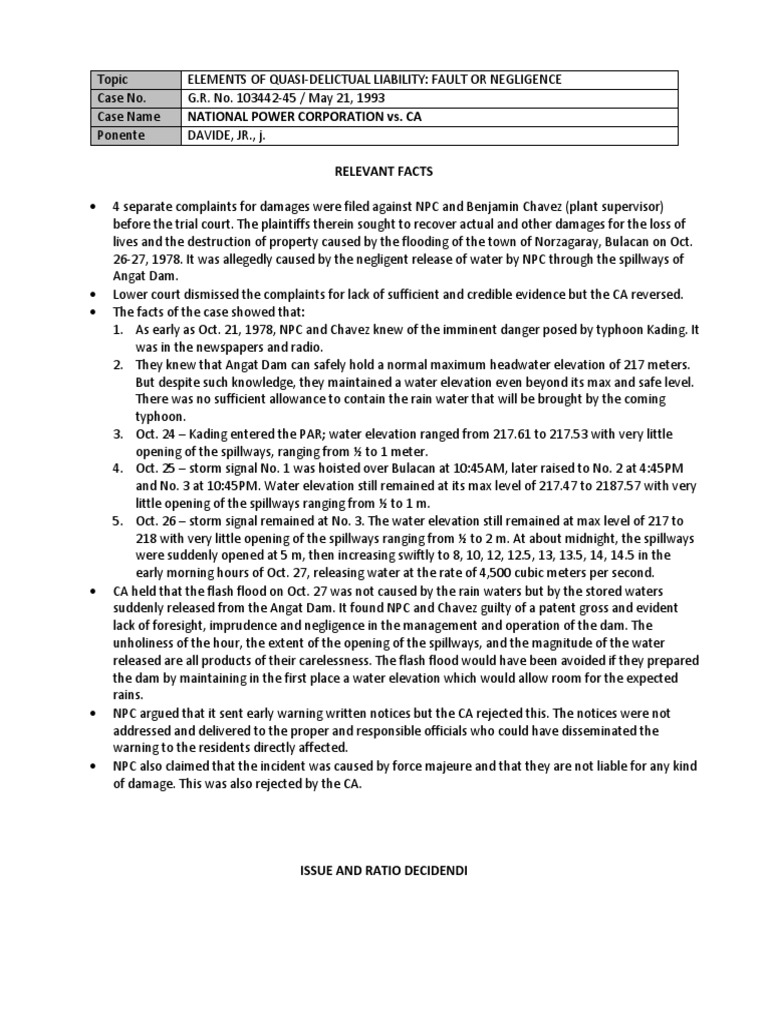 73 - NPC vs. CA. | PDF | Negligence | Virtue