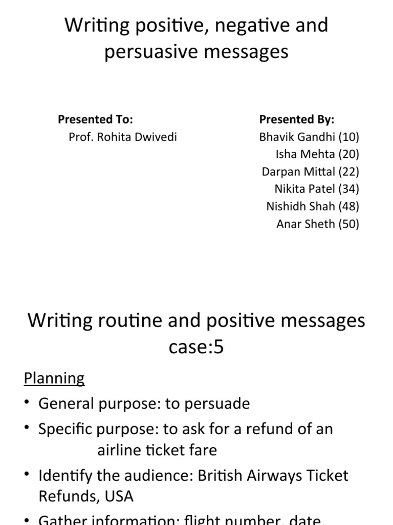 Writing Positive, Negative and Persuasive Messages | PDF | Proofreading ...