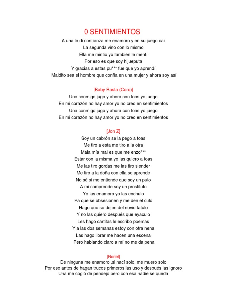 0 Sentimientos | PDF | Ocio