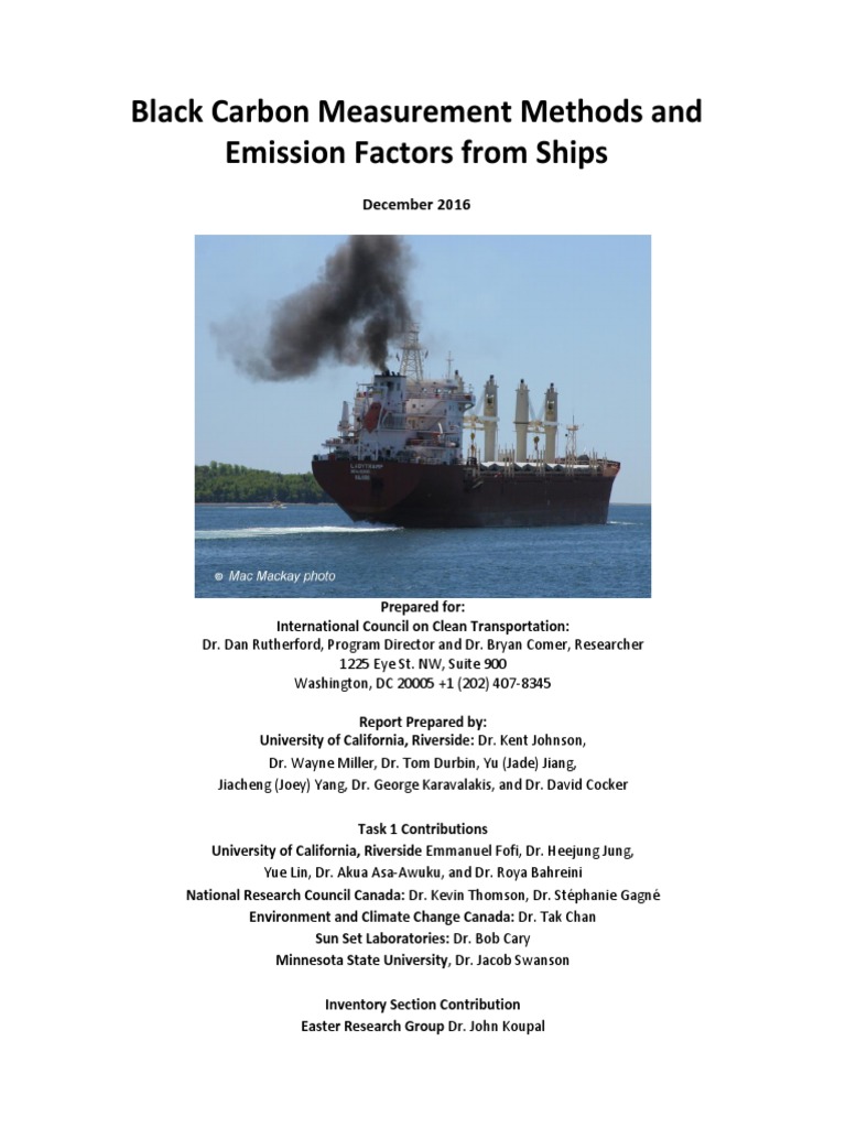 16jan2017 Black Carbon Measurement Methods and Emission Factors Ships ...