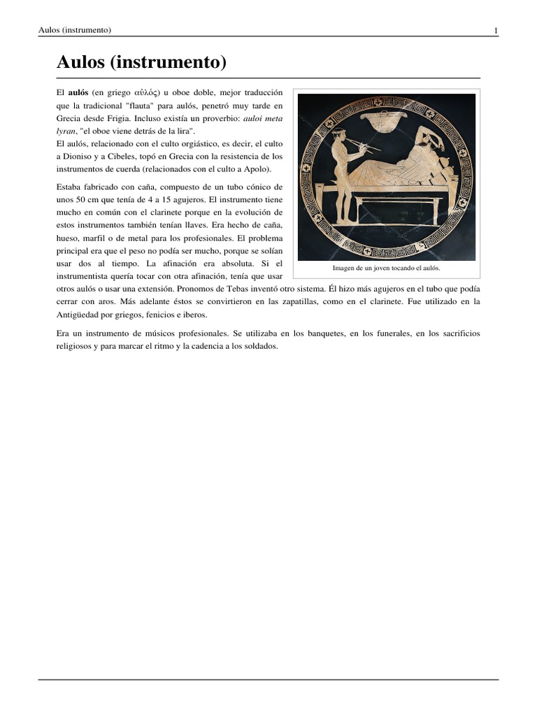 El Aulós: Instrumento de Culto y Guerra | PDF | Instrumentos musicales ...
