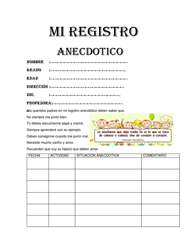 Mi Registro Anecdotario | PDF