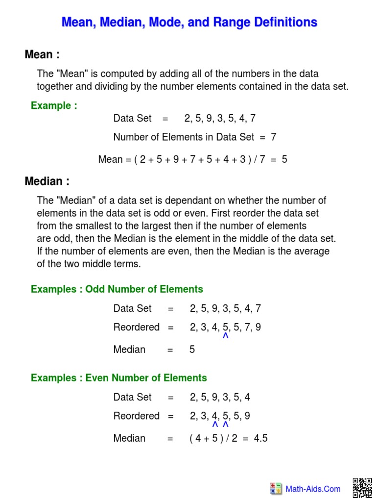 Maksud Dan Keputusan Mode, Median Mean | PDF | Median | Mean