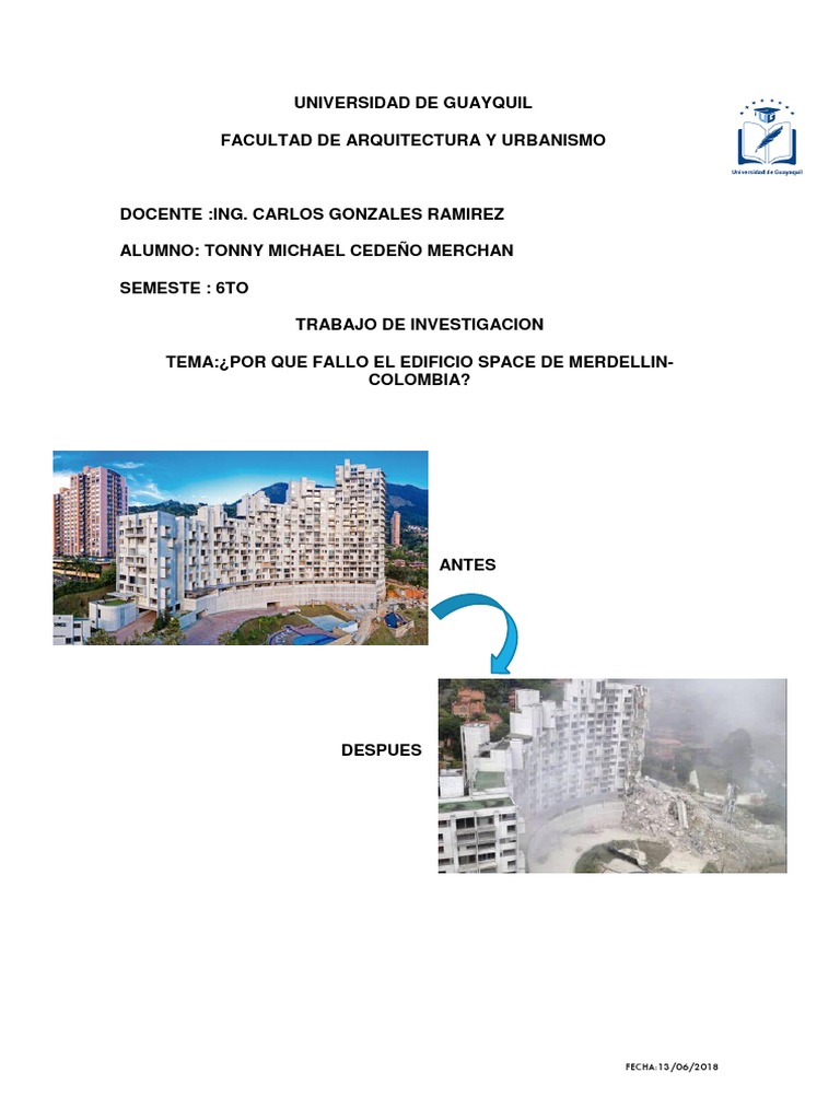 Colapso Del Edificio Space | PDF | Fundación (Ingeniería) | Hormigón