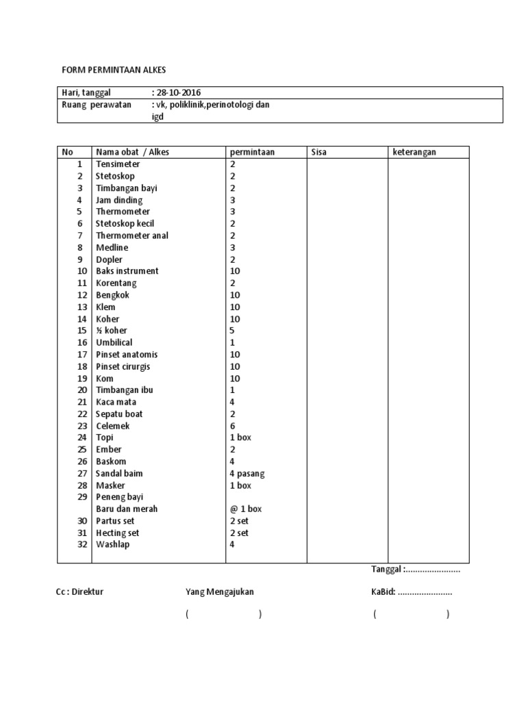 Form Permintaan Barang | PDF