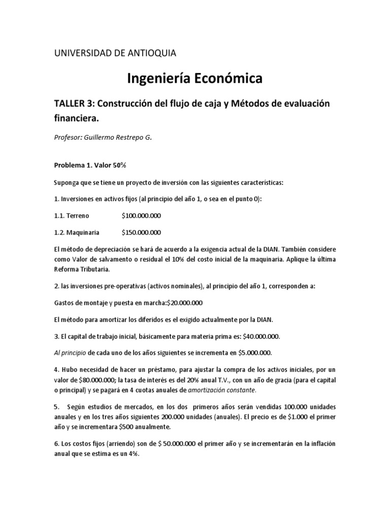 Ejercicios Flujo de Caja - Proyecto Financiado | PDF | Amortización (Negocio) | Depreciación