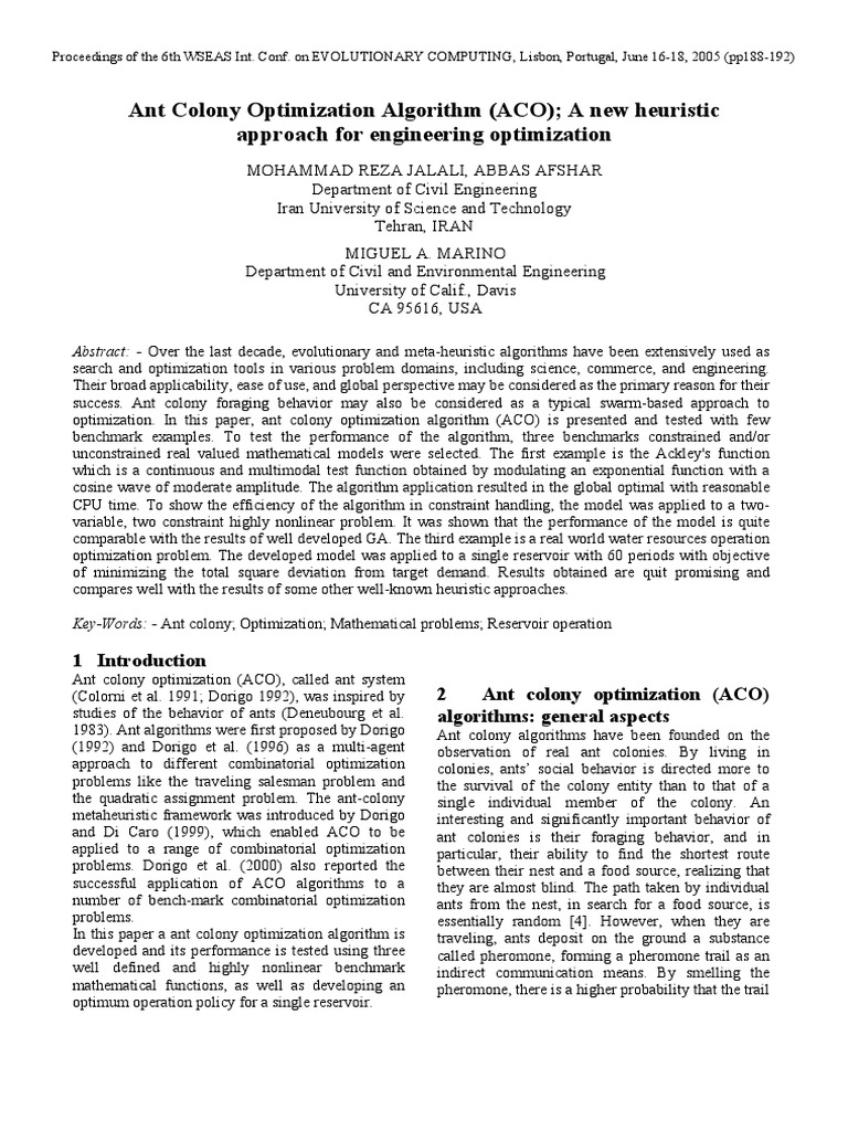 ACO (A New Heuristic) | PDF | Mathematical Optimization | Applied Mathematics