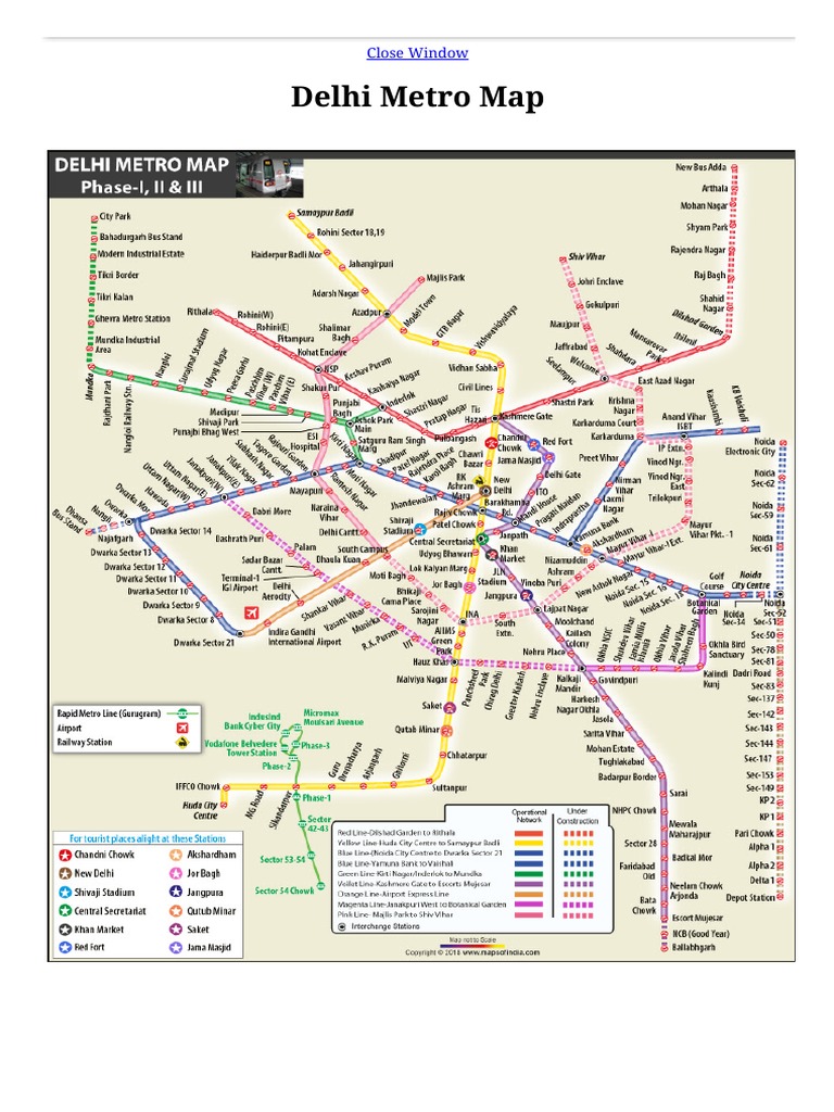 Delhi Metro Map | PDF | Computers | Technology & Engineering