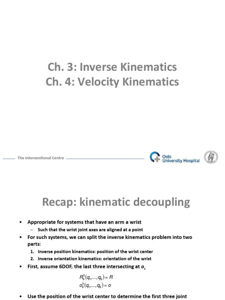 Lec05 Inverse VelocityKinematicsI | PDF | Rotation Around A Fixed Axis ...