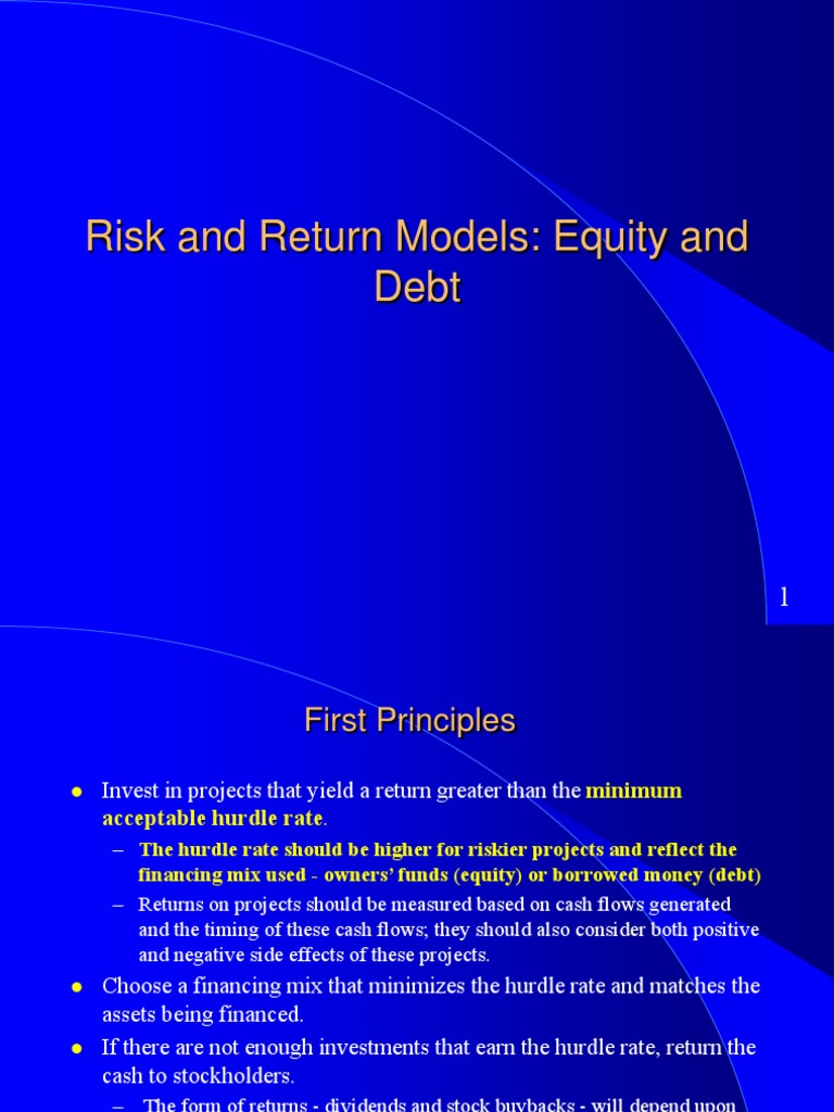 Risk and Return Models: Equity and Debt | PDF | Beta (Finance ...