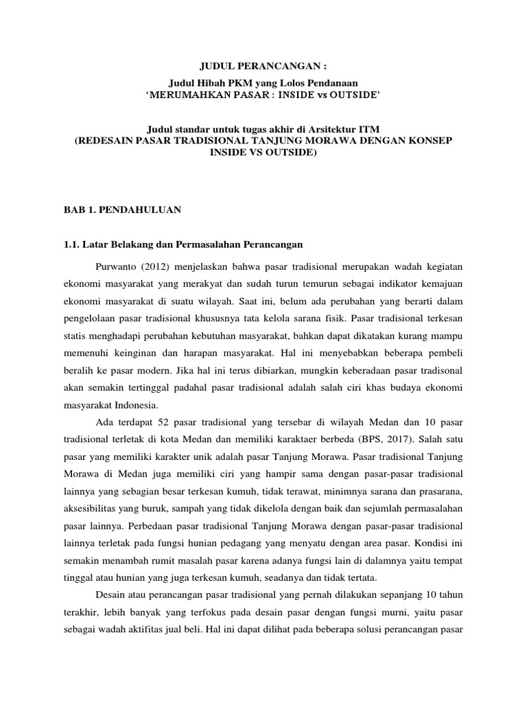 Contoh Proposal Bab 1 PDF | PDF