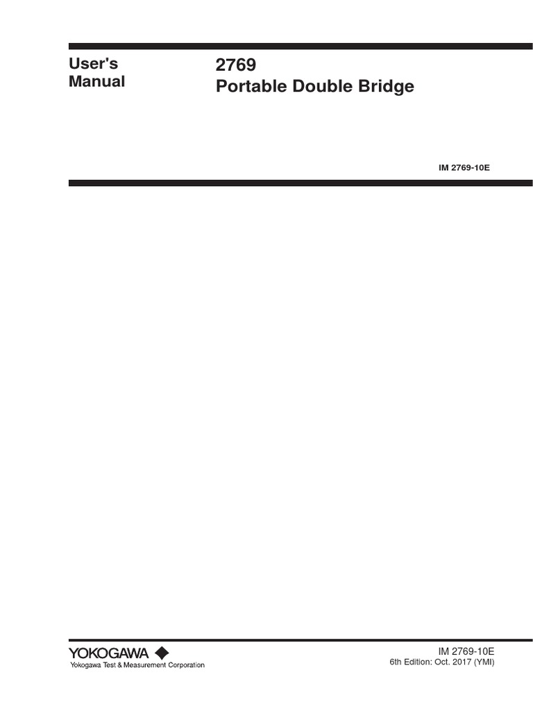 Yokogawa 2769 Portable Double Bridge Guide | PDF | Resistor ...