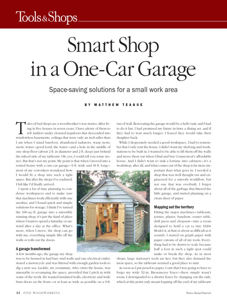 Smart Shop in A One Car Garage | PDF | Drill | Garage (Residential)