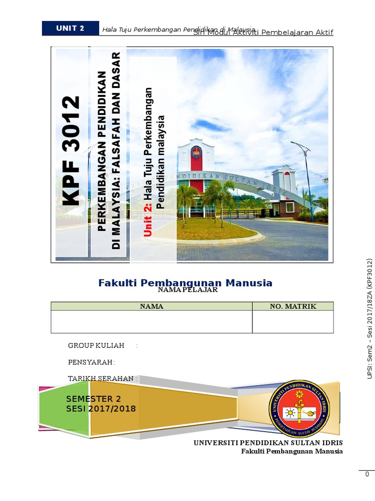 Unit 1 Hala Tuju Dan Perkembangan Pendidikan | PDF