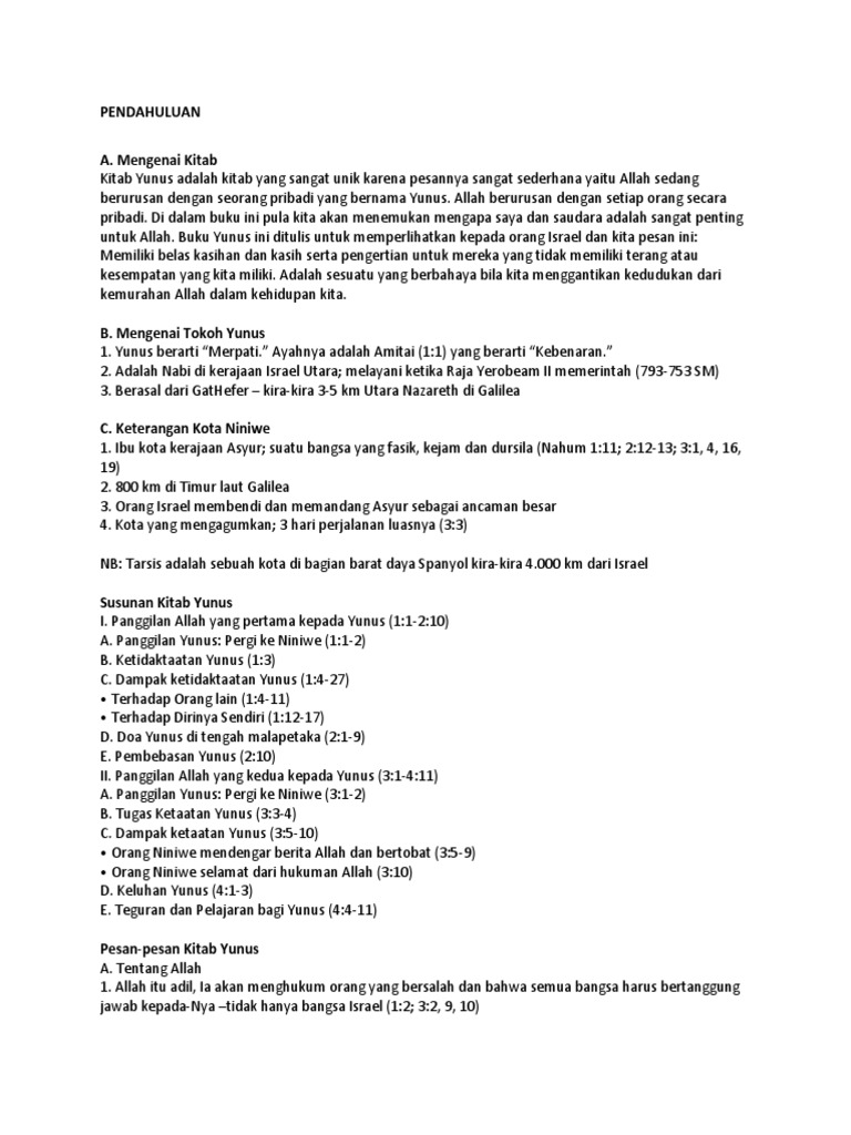 Pesan dan Pelajaran dari Kitab Yunus | PDF | Filsafat | Sejarah