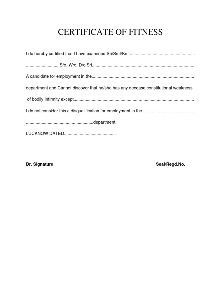 Certificate of Fitness | PDF | Business