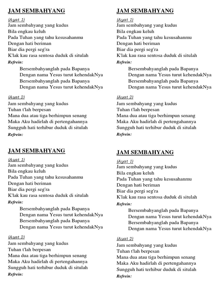 Lagu Jam Sembahyang | PDF