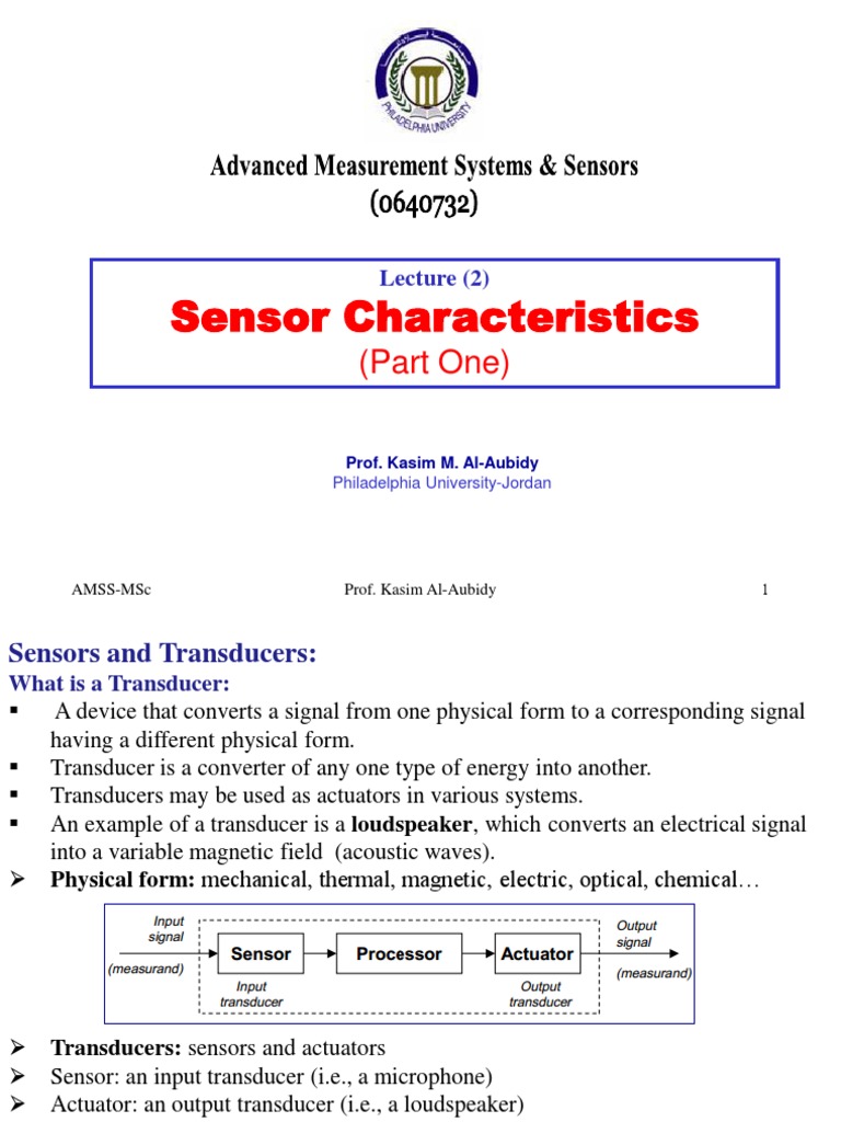 Sensor Characteristics: (Part One) | PDF | Accuracy And Precision | Sensor