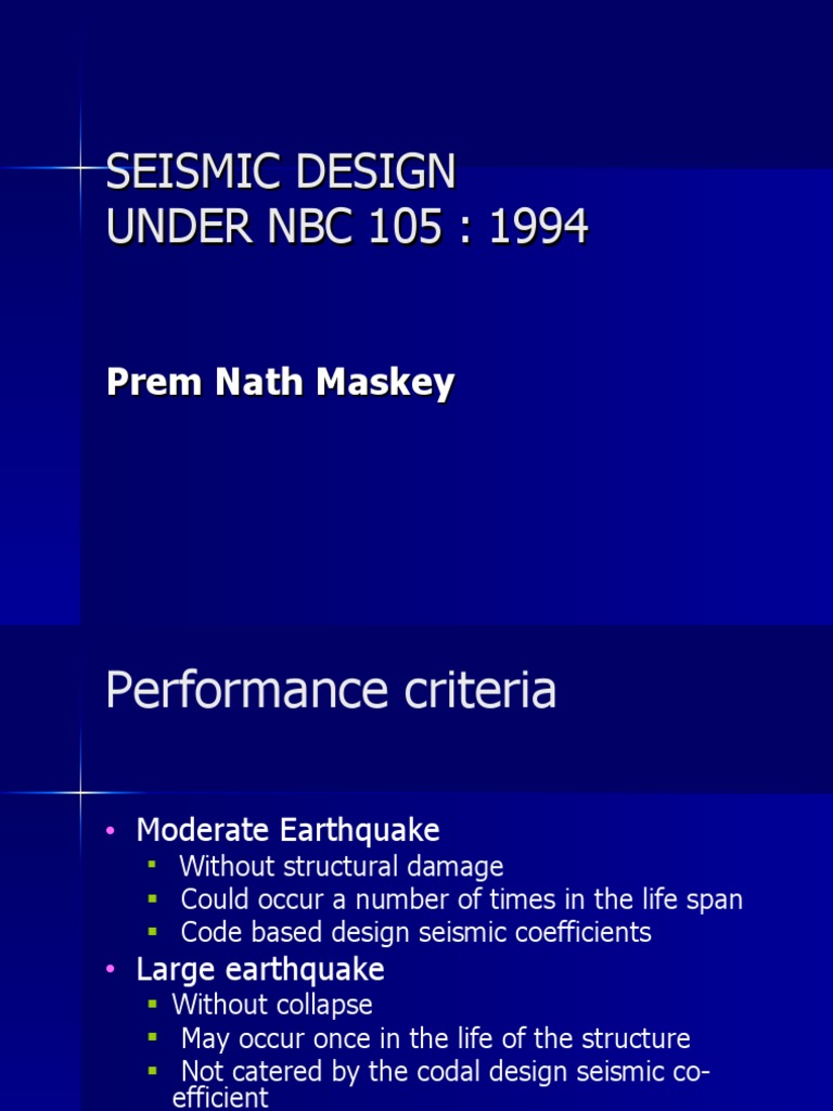 Seismic Design NBC 105 | PDF | Reinforced Concrete | Framing (Construction)