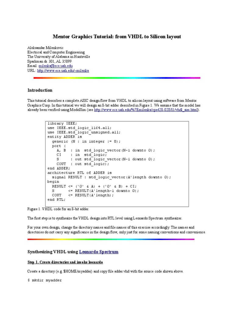 ModelSim Tutorial | PDF | Vhdl | Electronic Design Automation