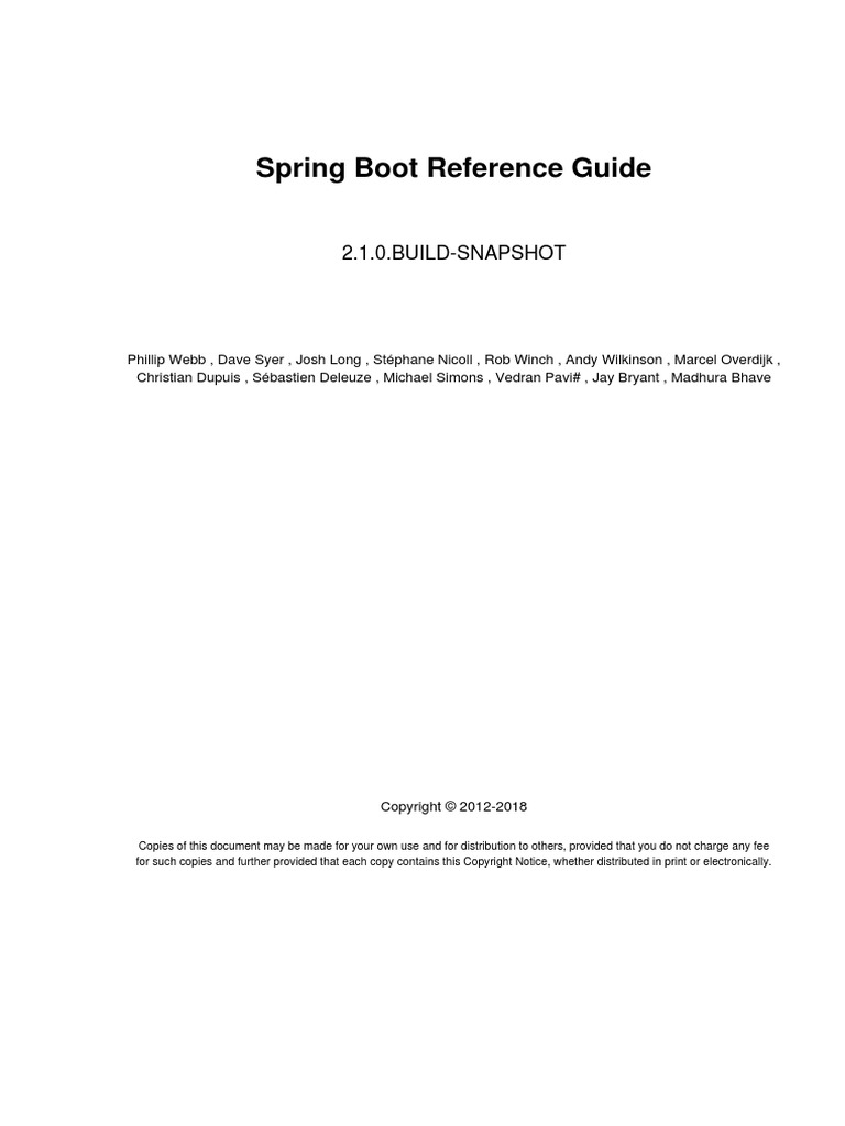 Spring Boot Reference | PDF | Java Servlet | Software Engineering