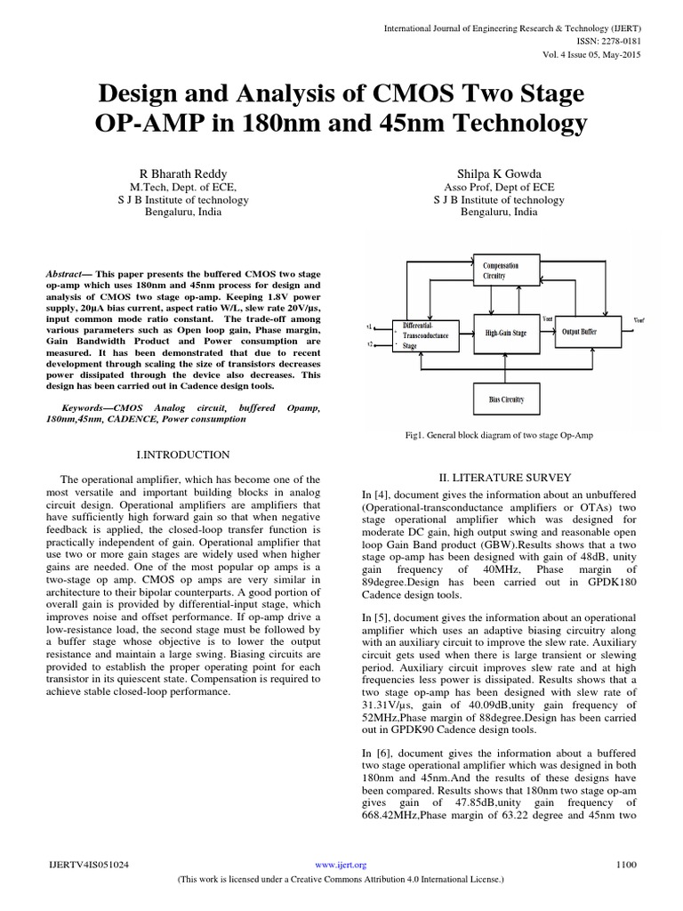 Design and Analysis of Two-Stage OP-AMP in 180nm and 45nm Technology ...