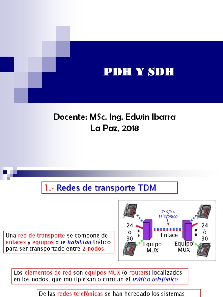PDH y SDH: Sistemas de Transporte TDM | PDF | Red de computadoras ...