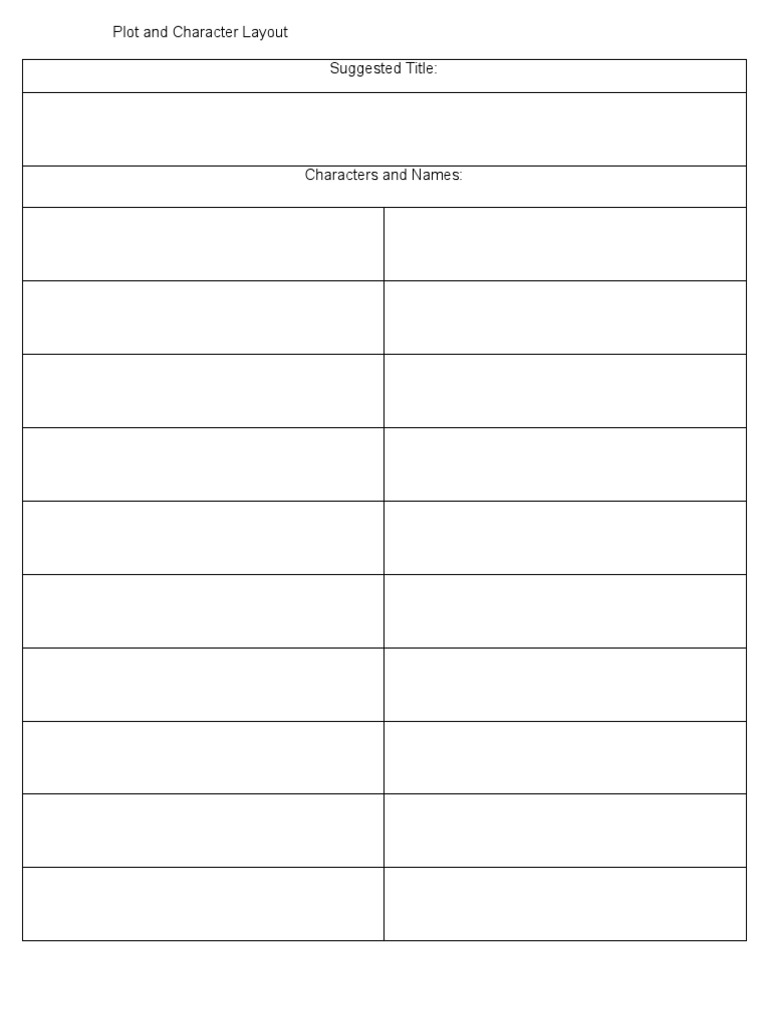Plot and Character Overview Guide | PDF