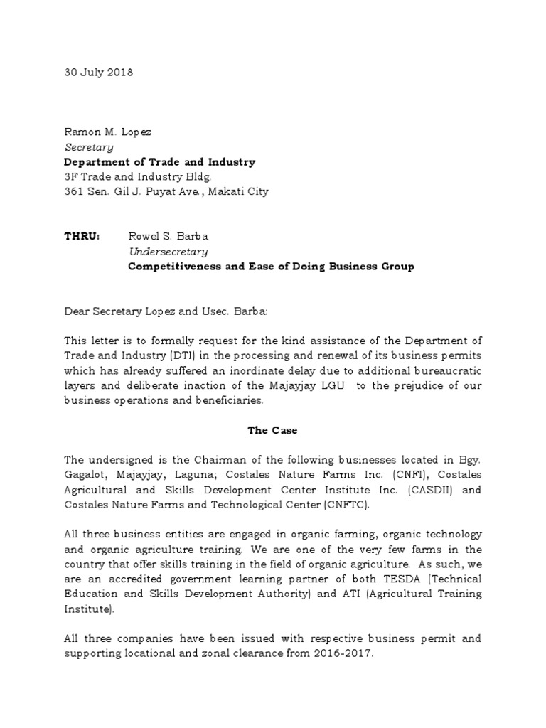 Secretary: Department of Trade and Industry | PDF | Registered Mail ...