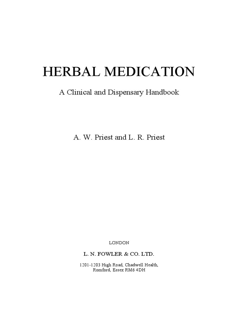 Book Herbal Medication Herb Charts - Priest and Priest | PDF | Dose ...