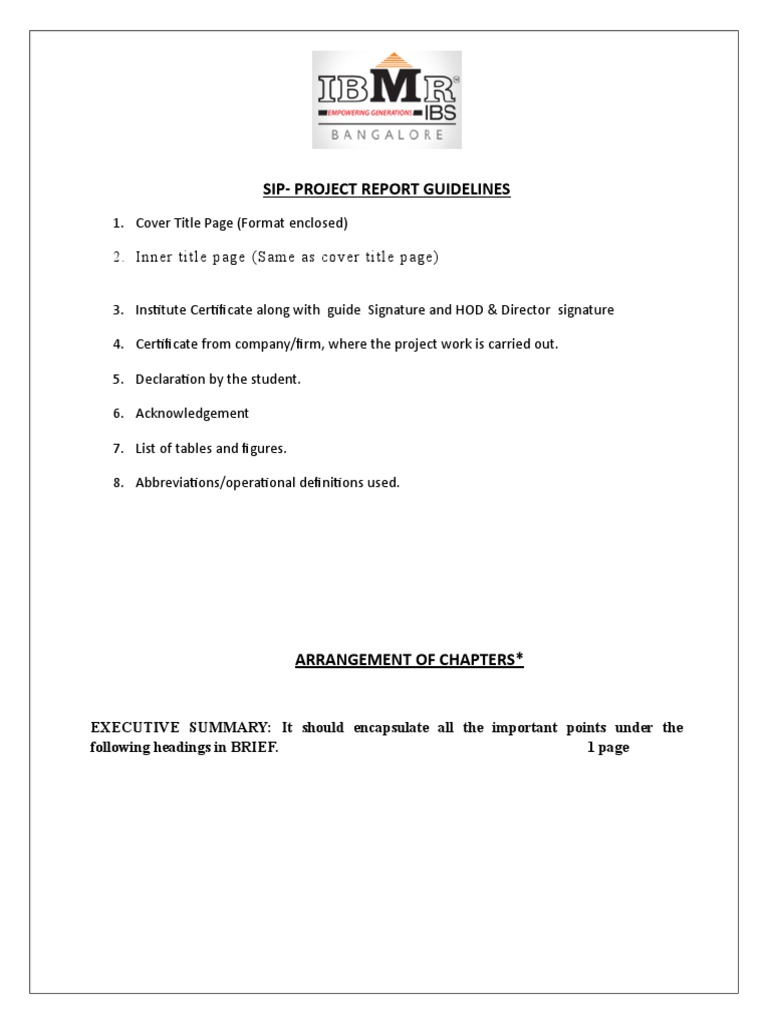 Guidelines For SIP | PDF | Business