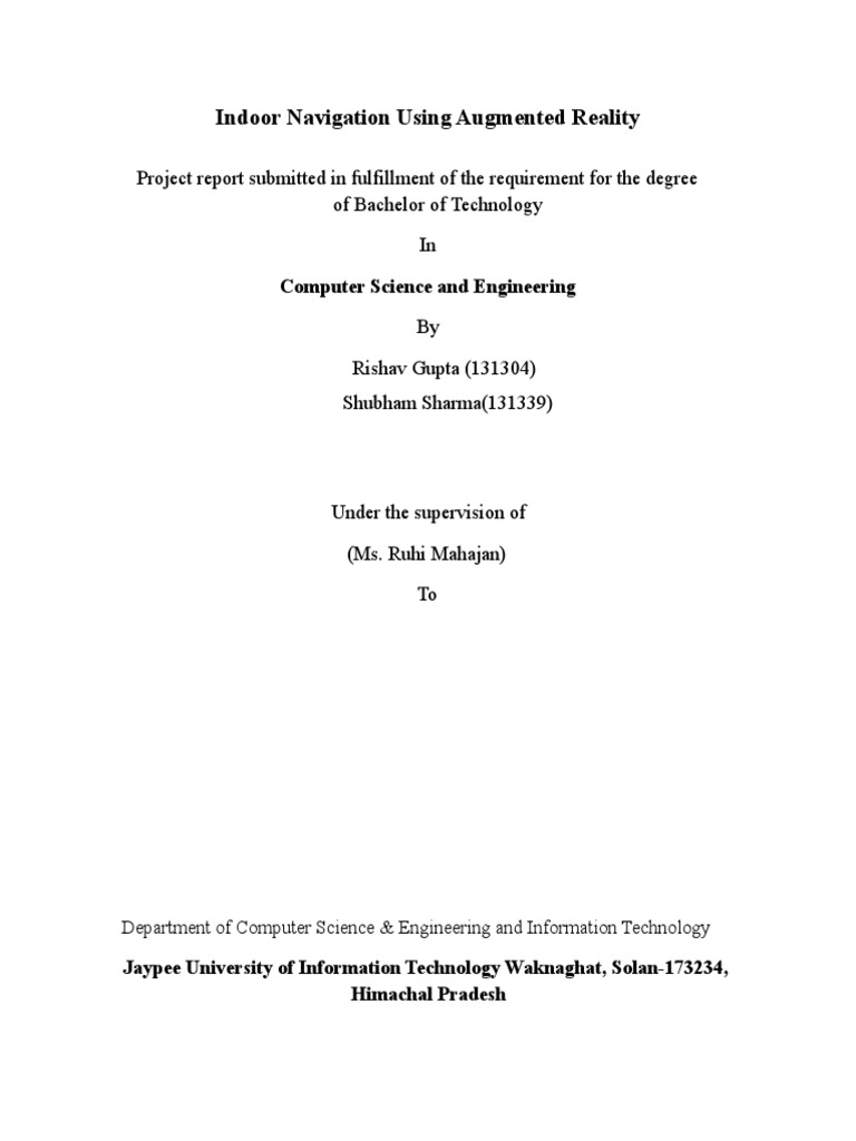 Indoor Navigation Using Augmented Reality | PDF | Augmented Reality | Android (Operating System)