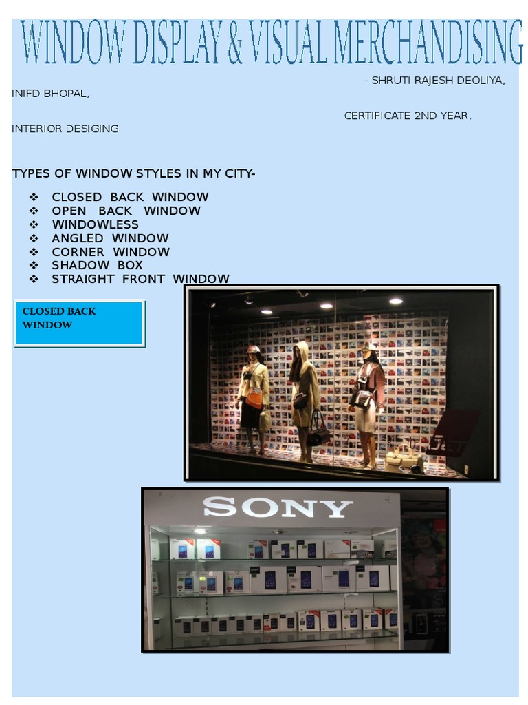 Types of Window Styles in My City - Closed Back Window Open Back Window ...