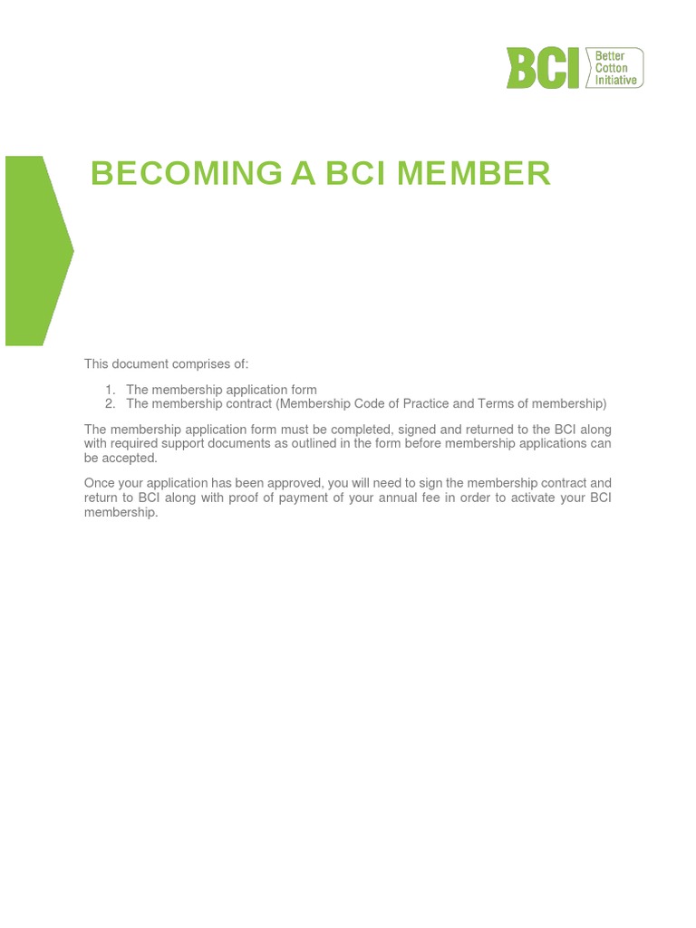 BCI Membership Form | PDF | Invoice | Receipt