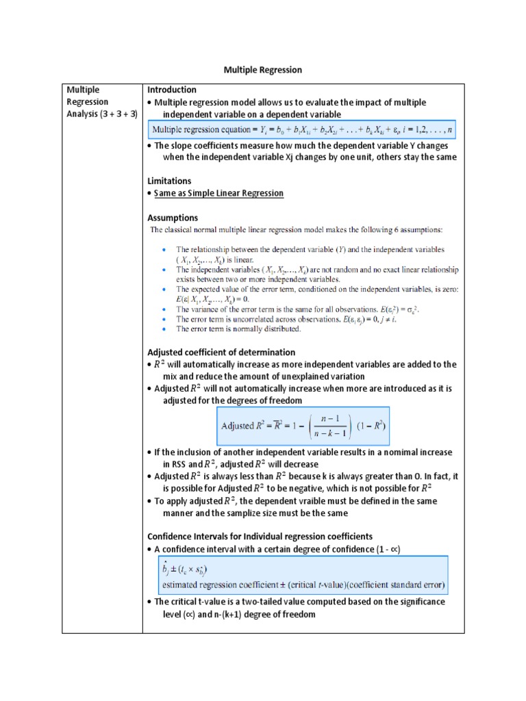 Multiple Regression | PDF | Regression Analysis | Autocorrelation