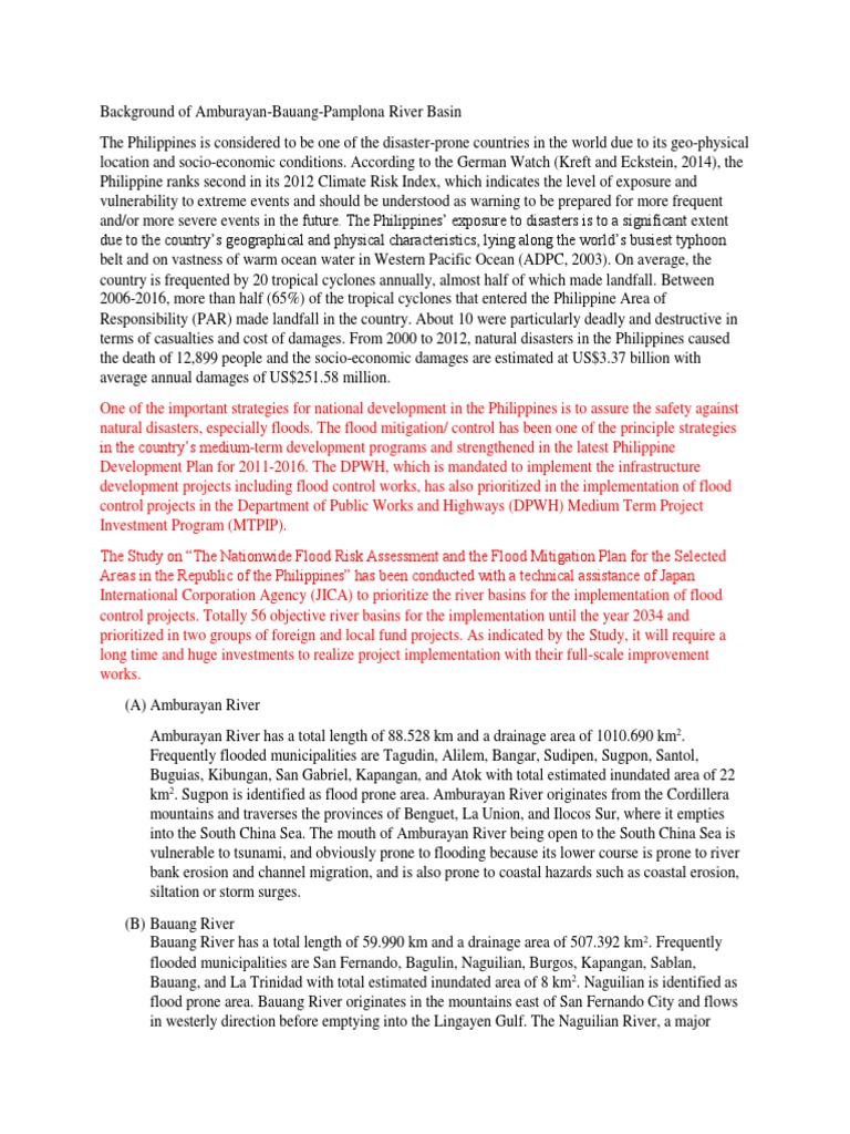 Background of Amburayan Bauang Pamplona | PDF | Flood | River