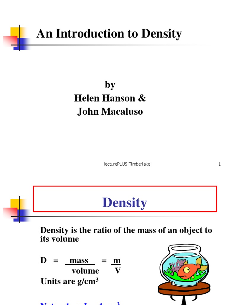 An Introduction To Density: by Helen Hanson & John Macaluso | Download ...
