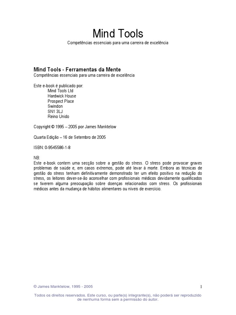 Mind Tools - Bloco I PDF | PDF | Parafuso | Criatividade