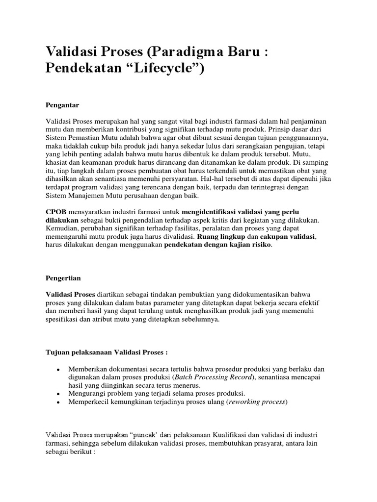 Validasi Proses | PDF