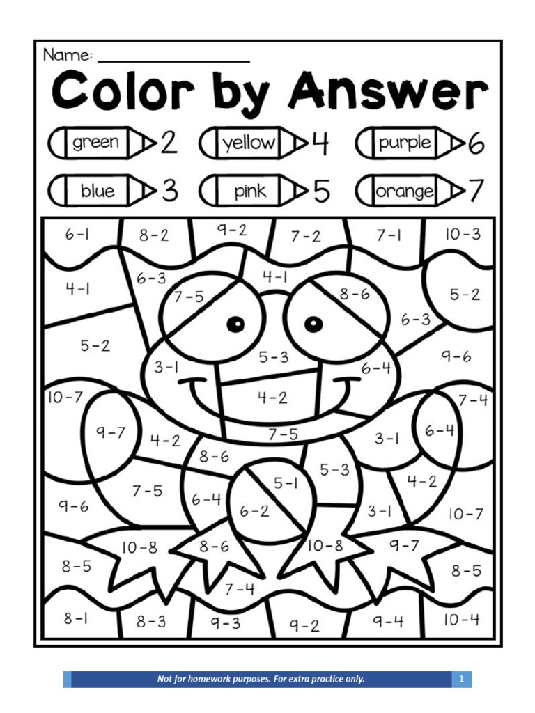 KG2 Subtraction Worksheet | PDF