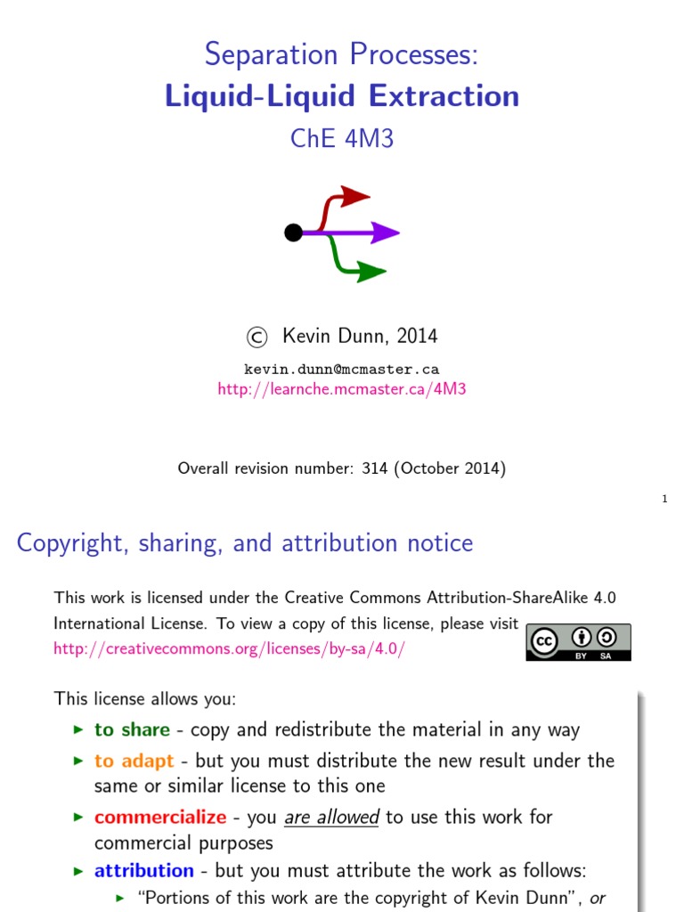 2014 4M3jj Liquid Liquid Extraction | PDF | Solution | Physical Sciences