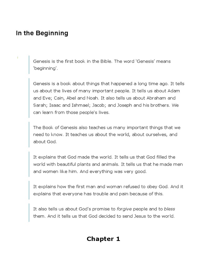 Genesis - EasyEnglish Bible | PDF | Cain And Abel | Christianity