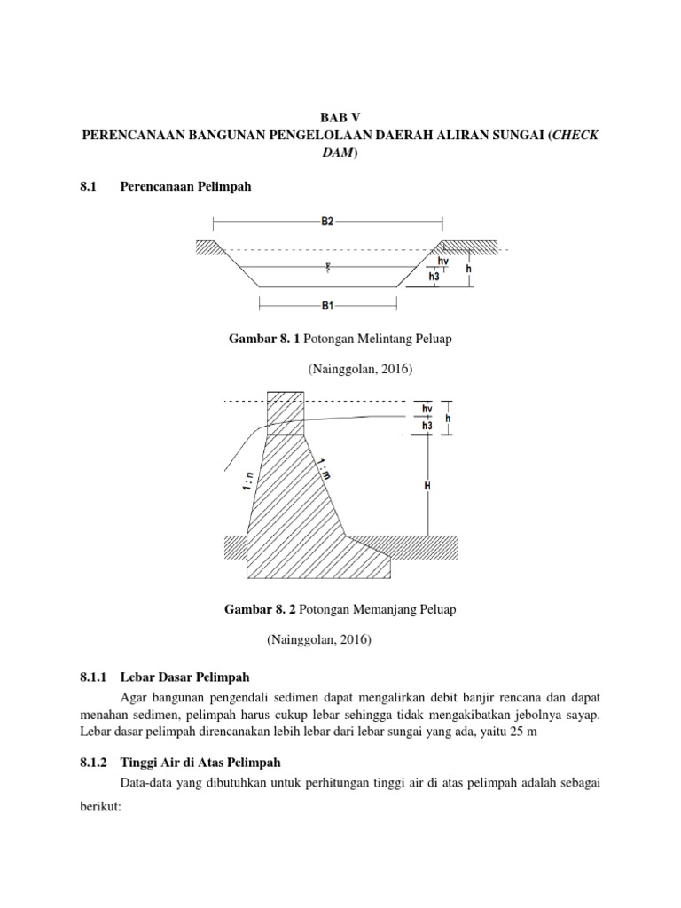 Perencanaan Check Dam untuk Pengendalian Sedimen | PDF