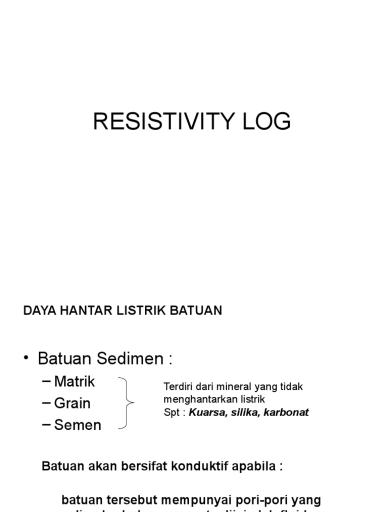 Resistivity Log | PDF