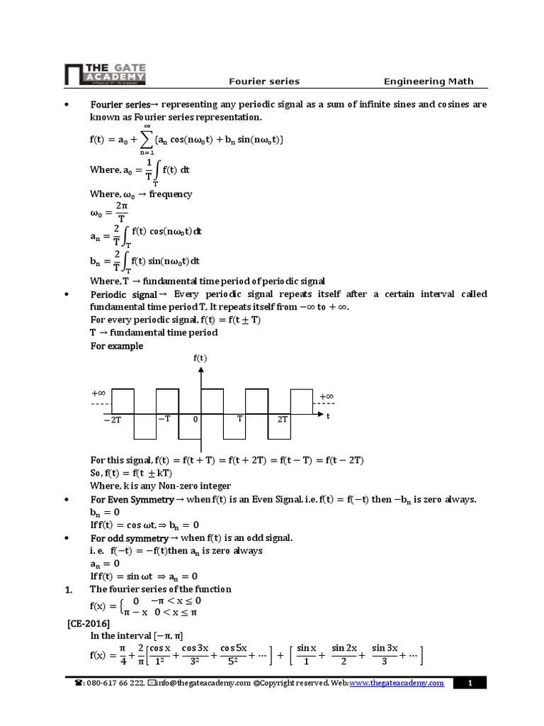 Fourier series Engineering Math | Fourier Series | Calculus