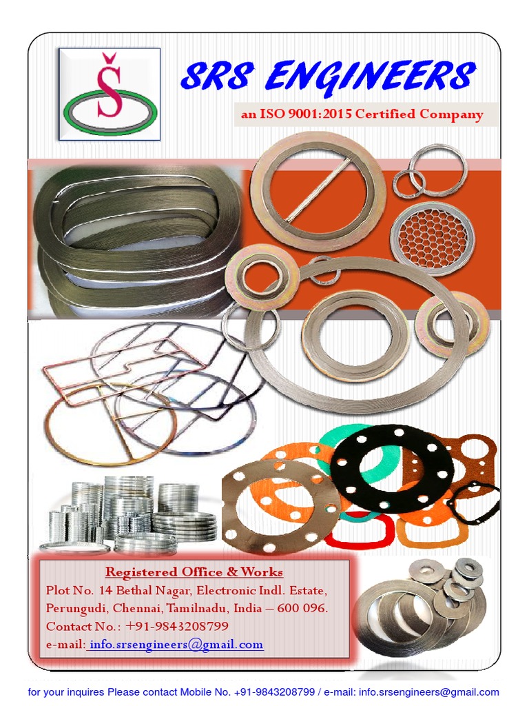 Srs Gaskets Catalog - 2018 | PDF | Building Materials | Metals