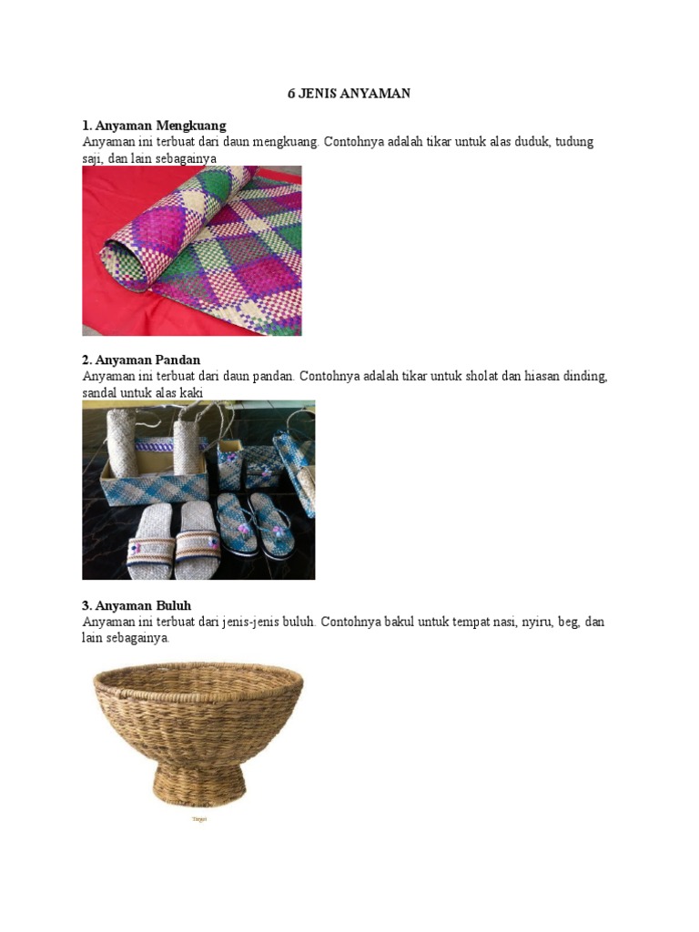 6 Jenis Anyaman | PDF