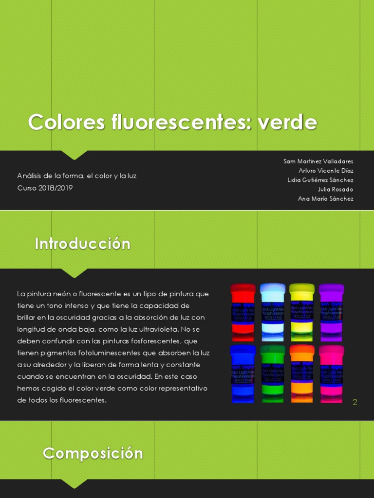 Colores Fluorescentes | PDF | Verde | Color