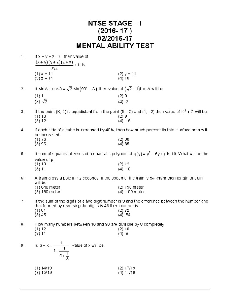 NTS Stage 2 Sample Paper | PDF | Solution | Silver