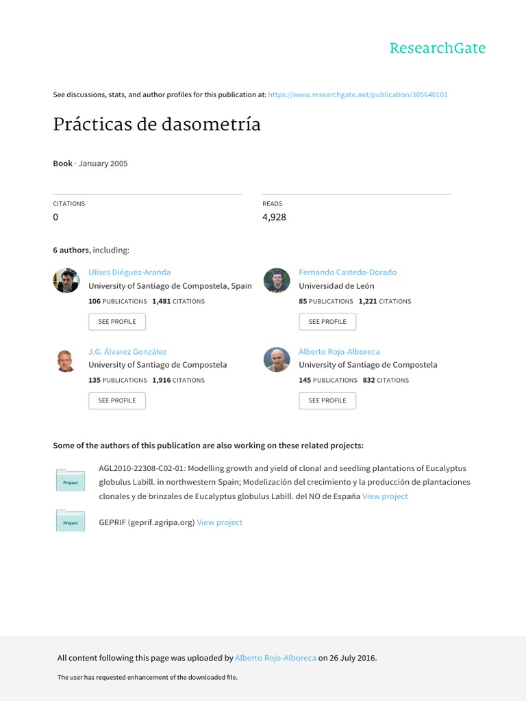 Practicas de Dasometria 2005 PDF | PDF | Medición | Arboles